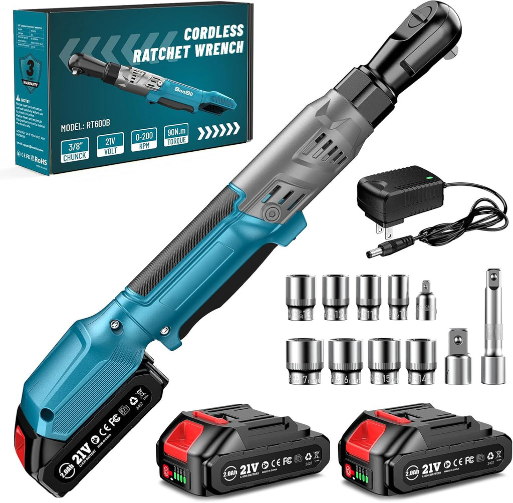 Sakerplus Cordless Electric Ratchet Wrench Set