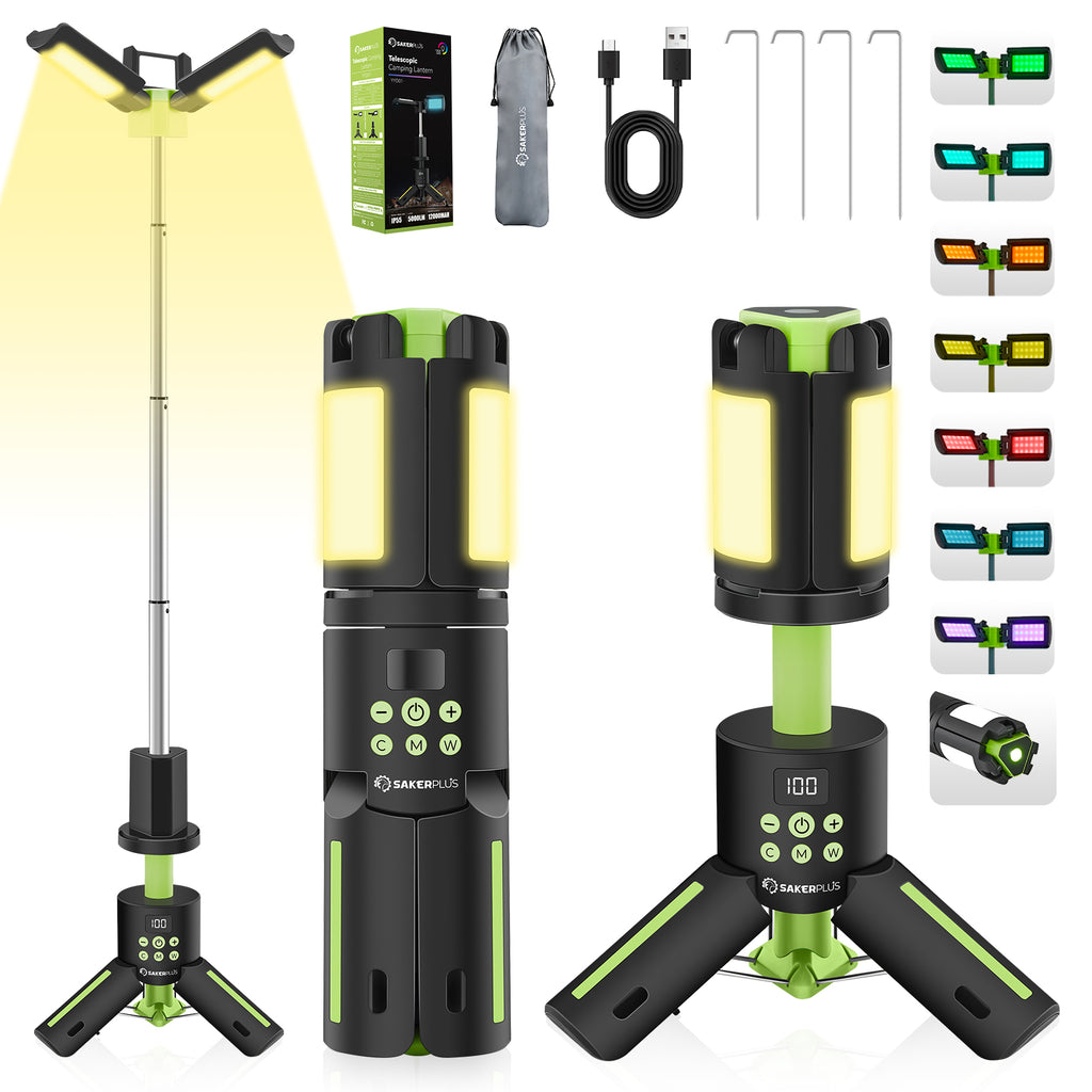 Sakerplus Telescopic Camping Lights with Stand