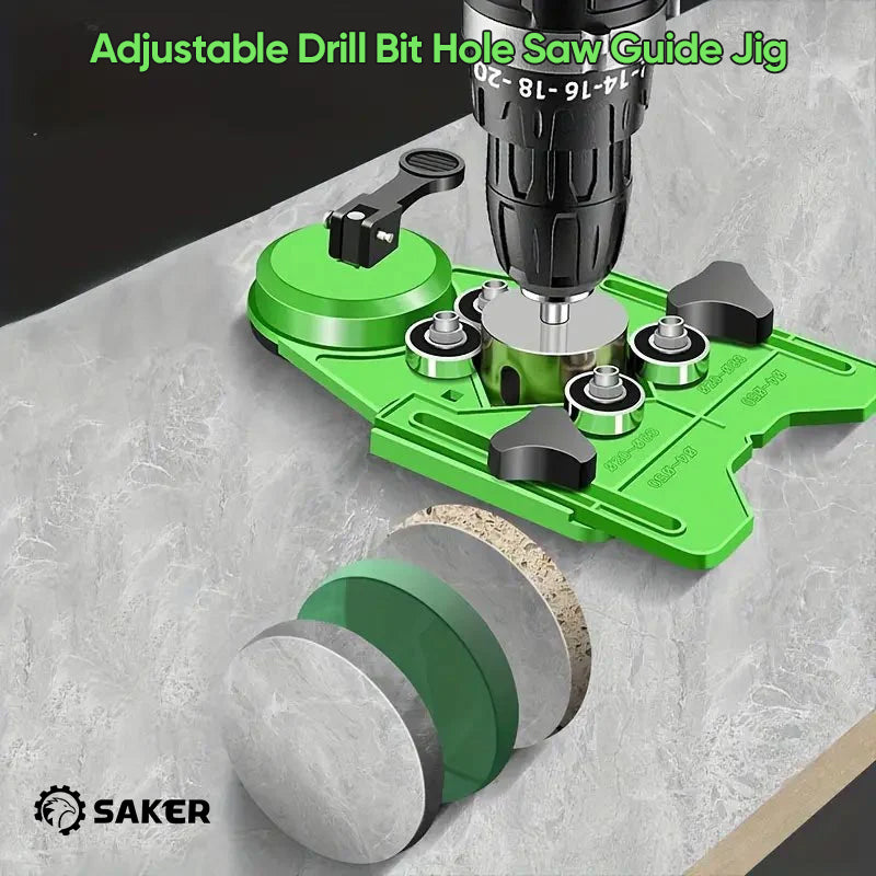 Saker Adjustable Drill Bit Hole Saw Guide Jig – Sakerplus