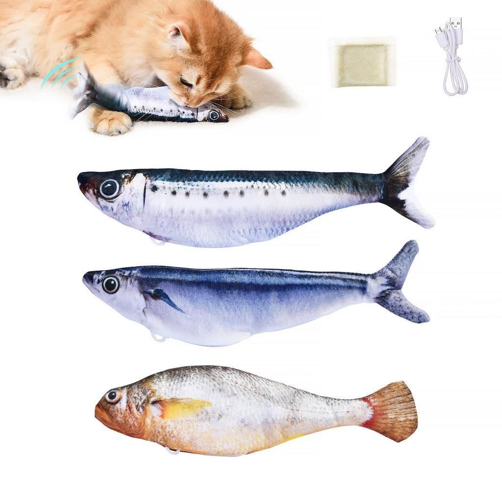 Sakerplus® Realistic Flopping Fish Cat Toys 3 Pack – Catnip toys ...